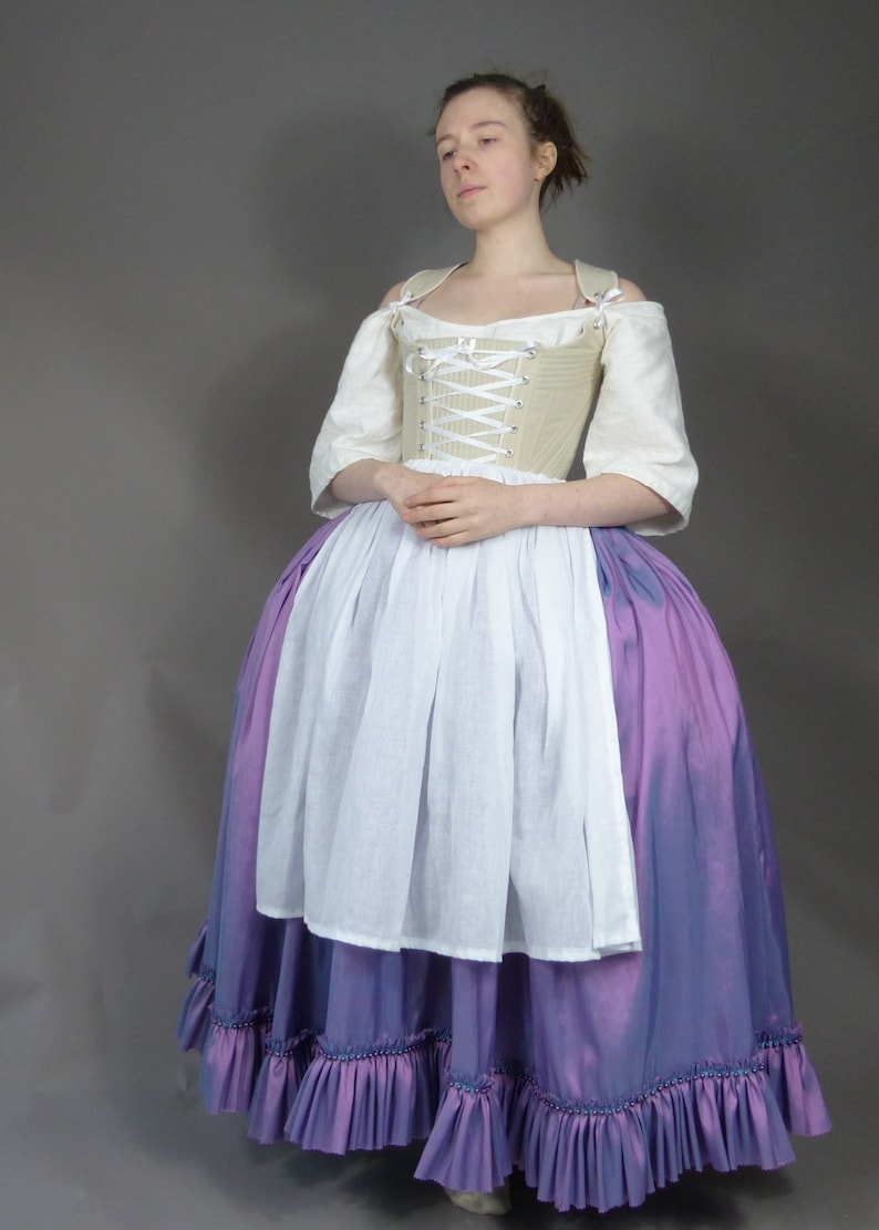 White Cotton 18th Century Inspired Apron - Etsy