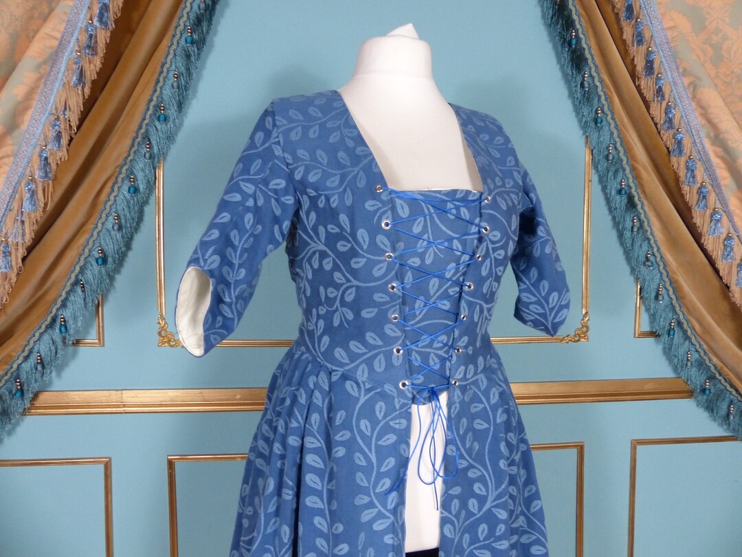 Ready to Ship 18th Century Over Dress in Blue Floral Robe La Franchise ...