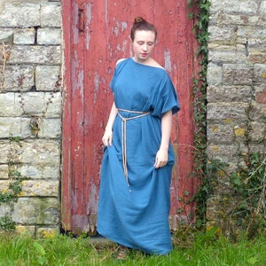 Womens Greek Cotton Gauze Tunic Ancient World Peplos Chiton Historical ...