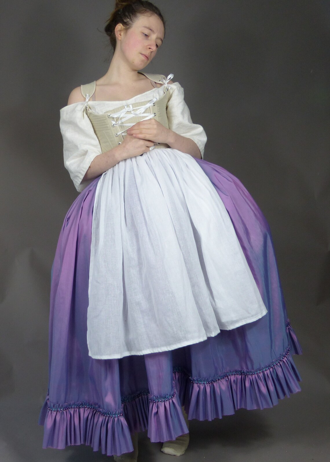 White Cotton 18th Century Inspired Apron | Etsy