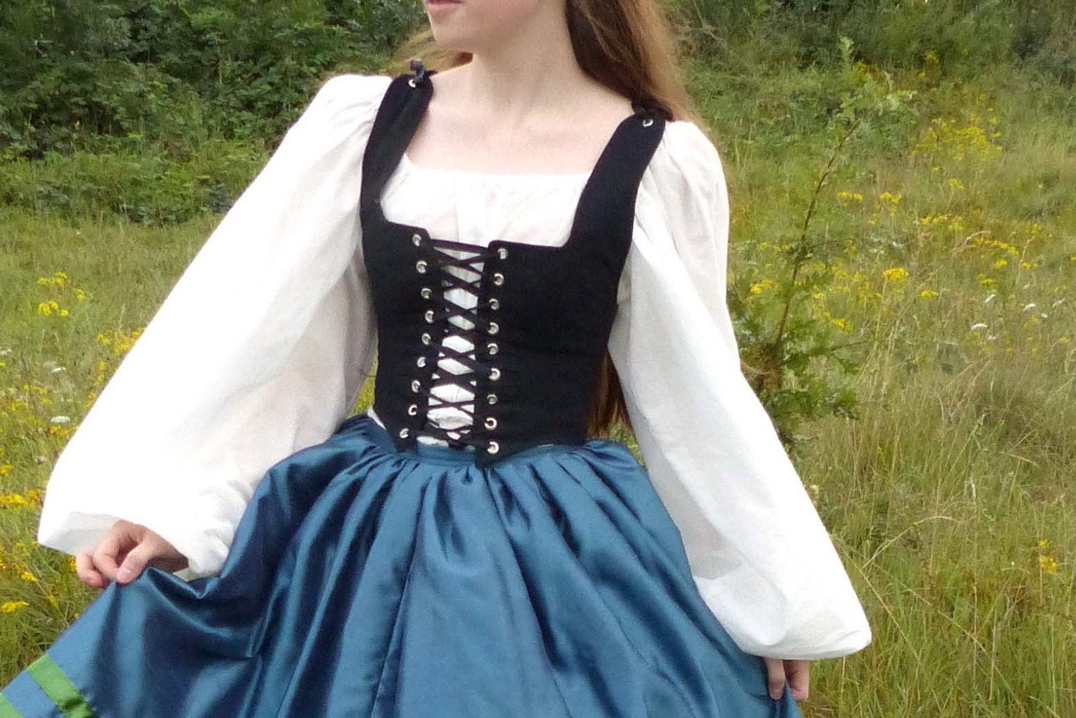 Black Corset Renaissance Bodice Lace Up Costume | Etsy