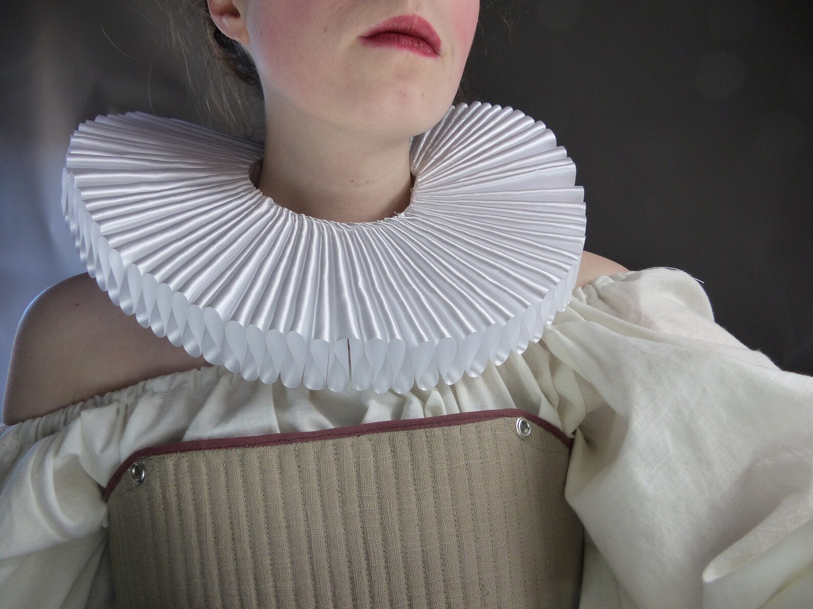 Satin Wide Ruffled Neck Ruff Tudor Inspired Historical Costume - Etsy UK