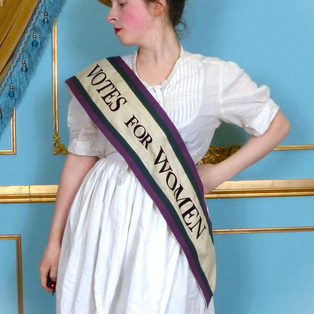 Two Striped Suffragette Protest Sash Votes for Women Edwardian 1920 ...