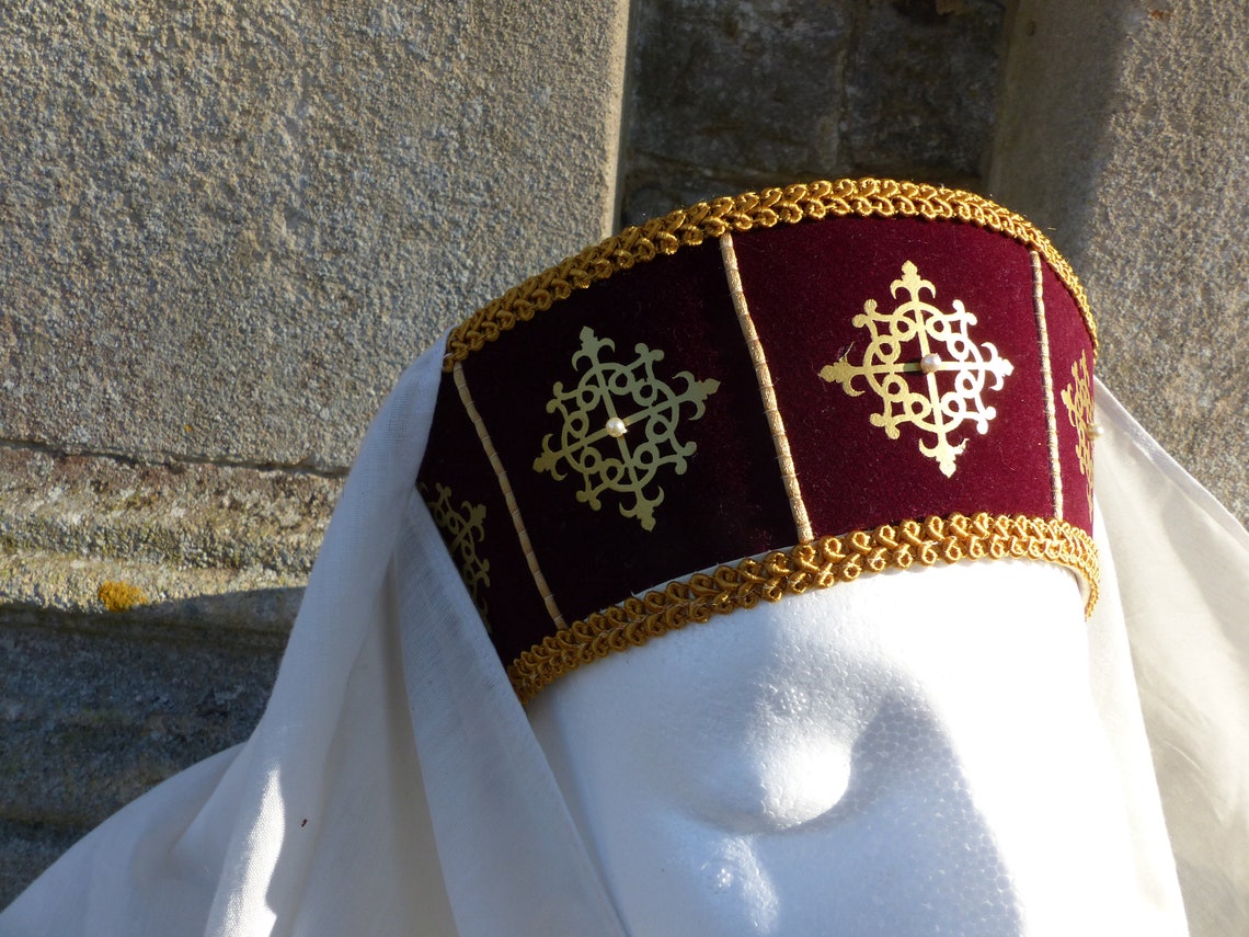 Medieval Torque Headdress Historic Costume Peice in Red and | Etsy