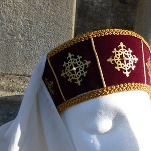 Medieval Torque Headdress Historic Costume Peice in Red and | Etsy