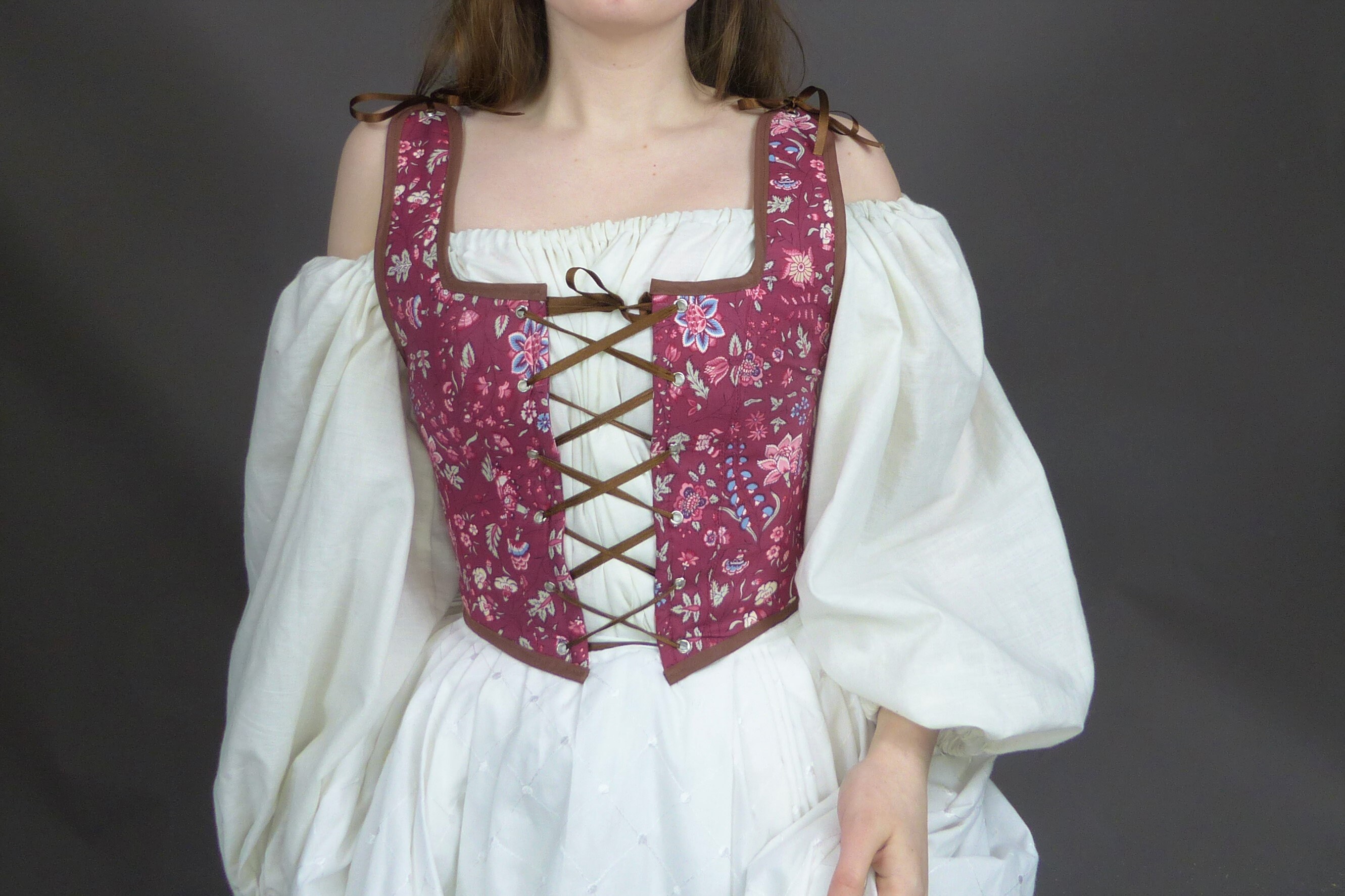Historical Patterned Corset Renaissance Bodice Lace up Costume | Etsy