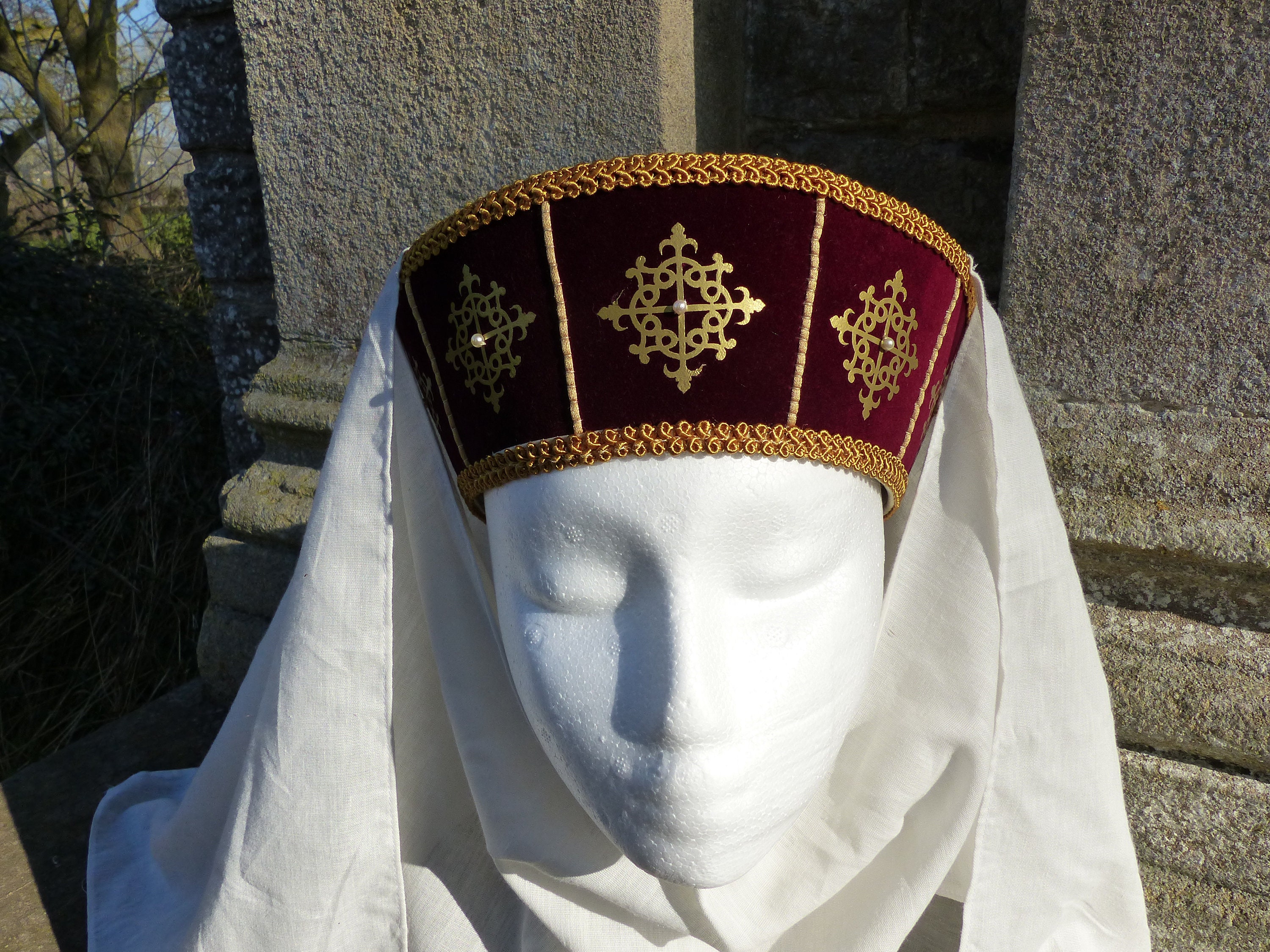 Medieval Torque Headdress Historic Costume Peice in Red and - Etsy