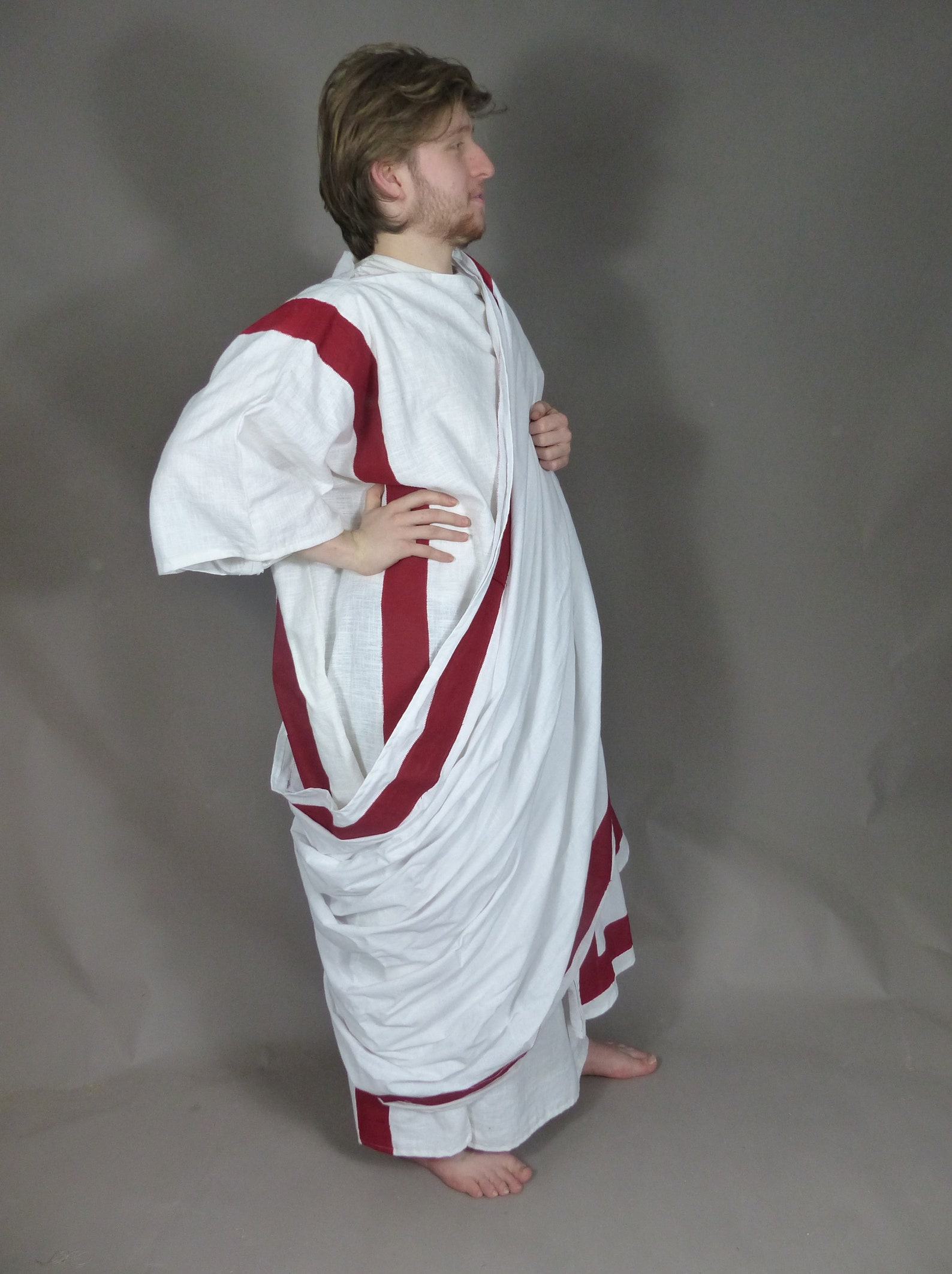 Men's Ancient Roman Senate White Linen Costume Toga for Re-enactment ...
