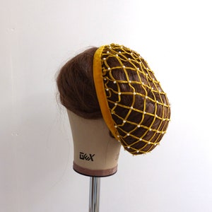 Gold Renaissance Beaded Pearl Lady Hair Net Snood Historic Costume Head ...