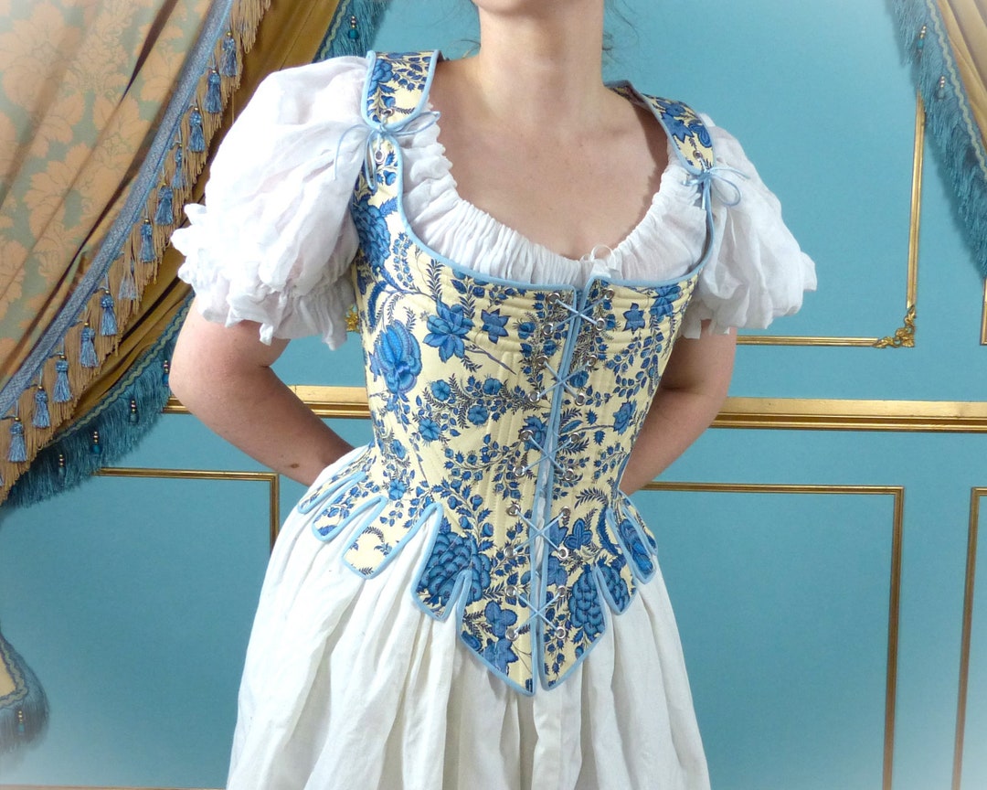 Ready to Ship 18th Century Front and Back Laced Pattern Cotton Corset ...