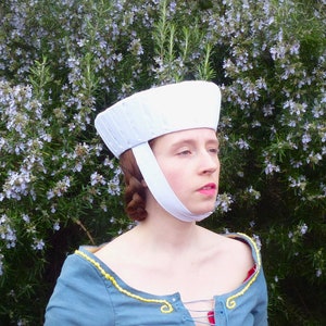 Medieval Peasants Cream Pleated Torque Costume Headdress Historical Re ...