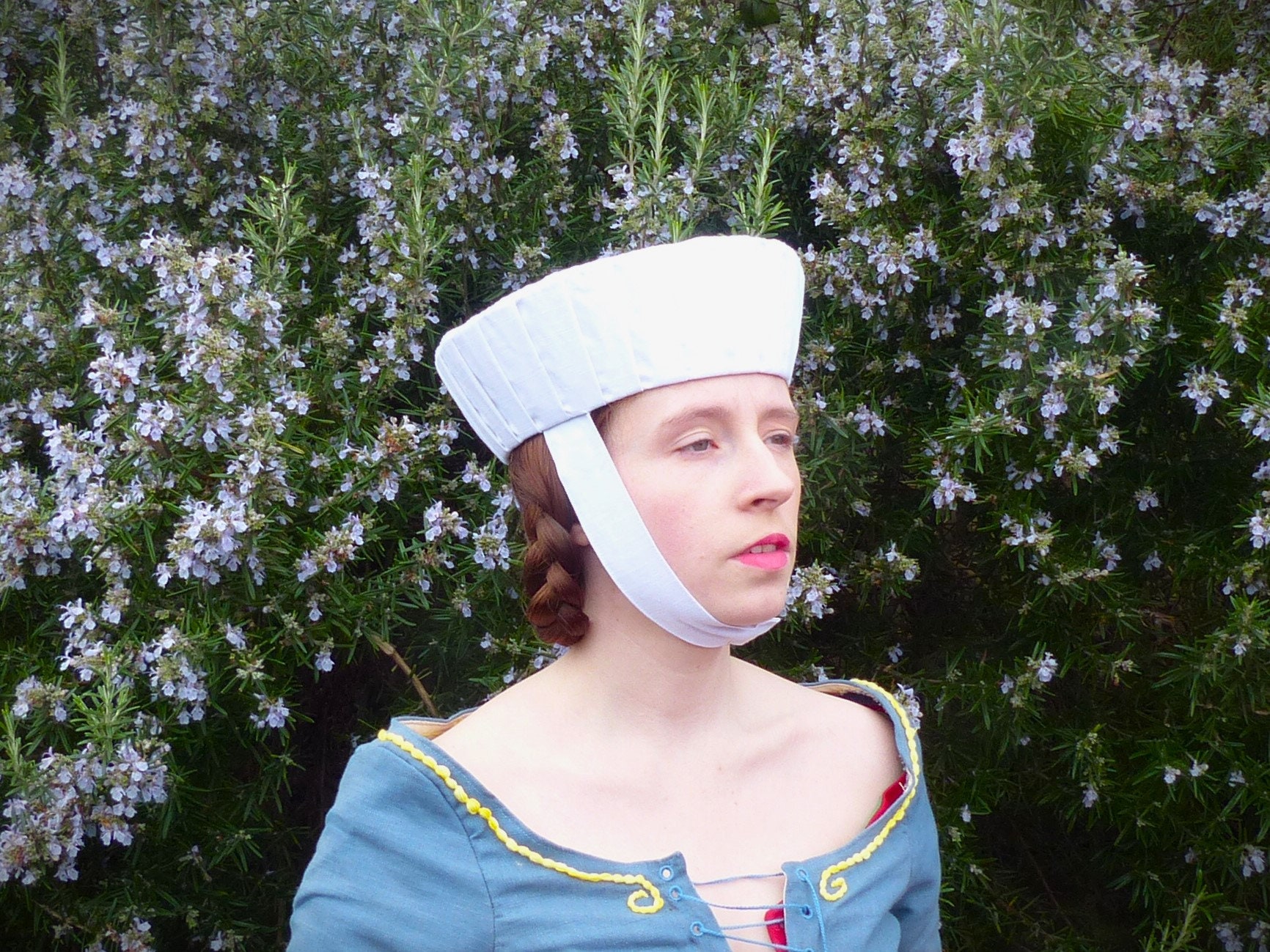 Medieval Peasants Cream Pleated Torque Costume Headdress Historical Re ...