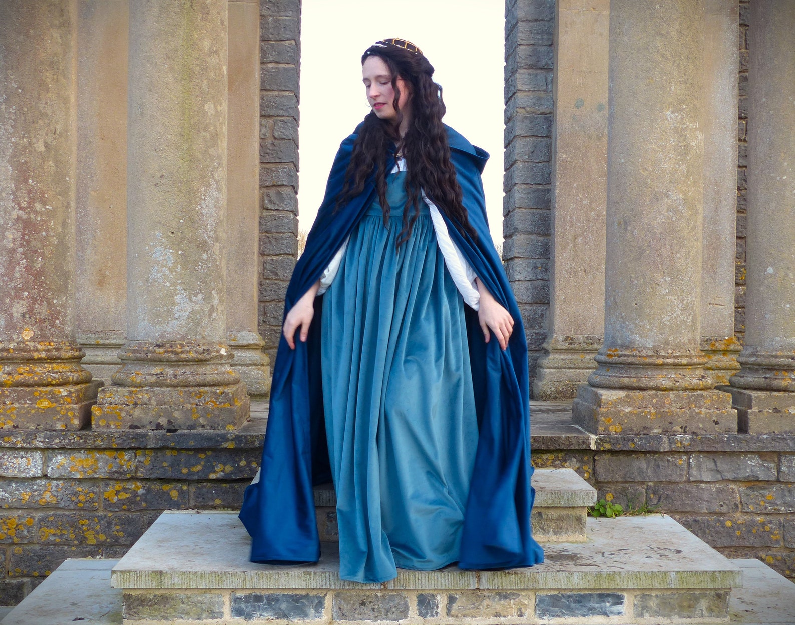 Velvet Long Hooded Cloak, Medieval Fantasy Costume Re-enactment Cape - Etsy