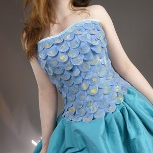 Hand Painted Mermaid Scale Corset Fantasy Sea Themed Dress up Costume ...