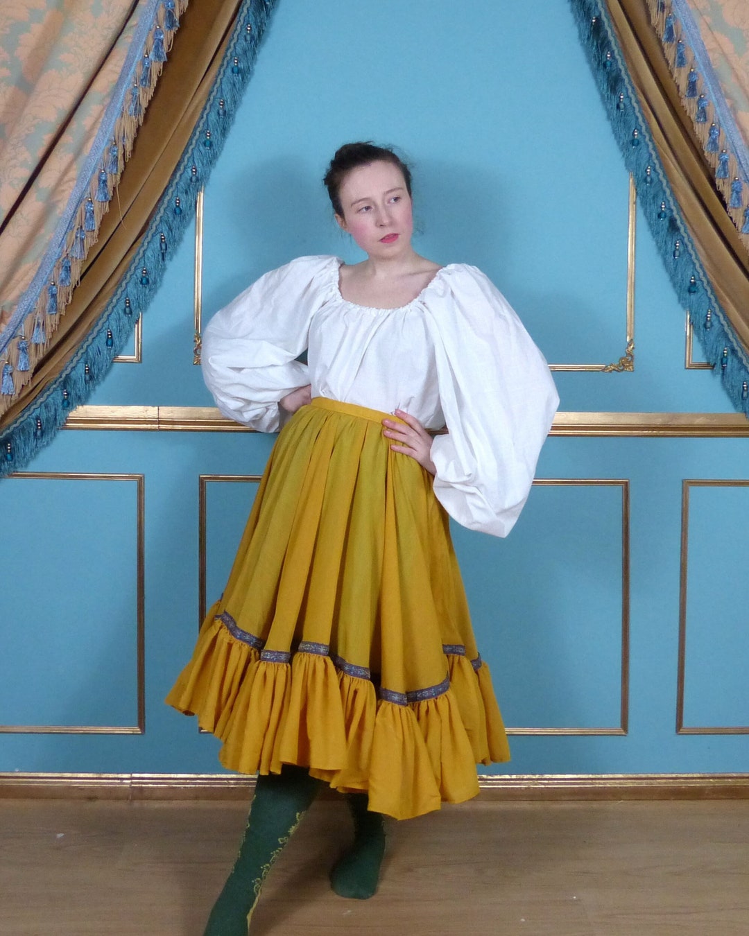 Long Sleeve Renaissance Peasant Blouse Costume Dress up Ren Faire - Etsy