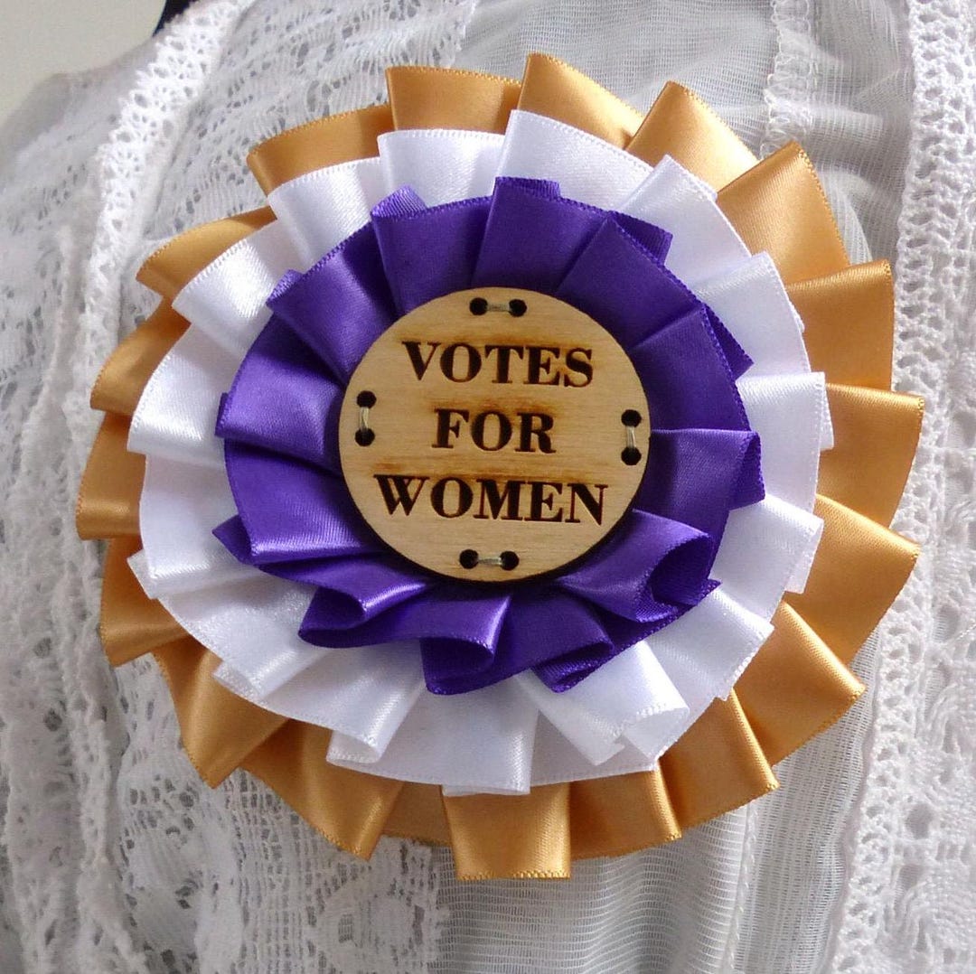 American Suffragette Ribbon Protest Brooch Back Rosette Votes of Women ...