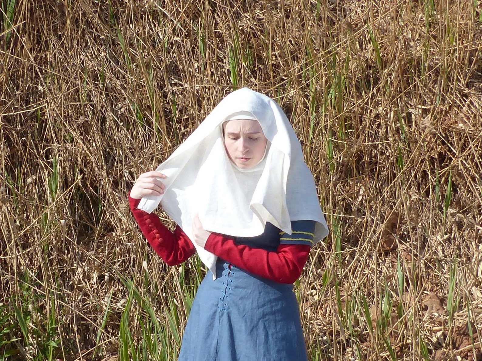 Women's Medieval Linen Wimple Headdress Veil Covering for Re-enactment ...