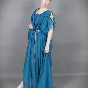 Ancient Greek Women Chiton Trim Decorative Tunic in Chiffon Goddess ...