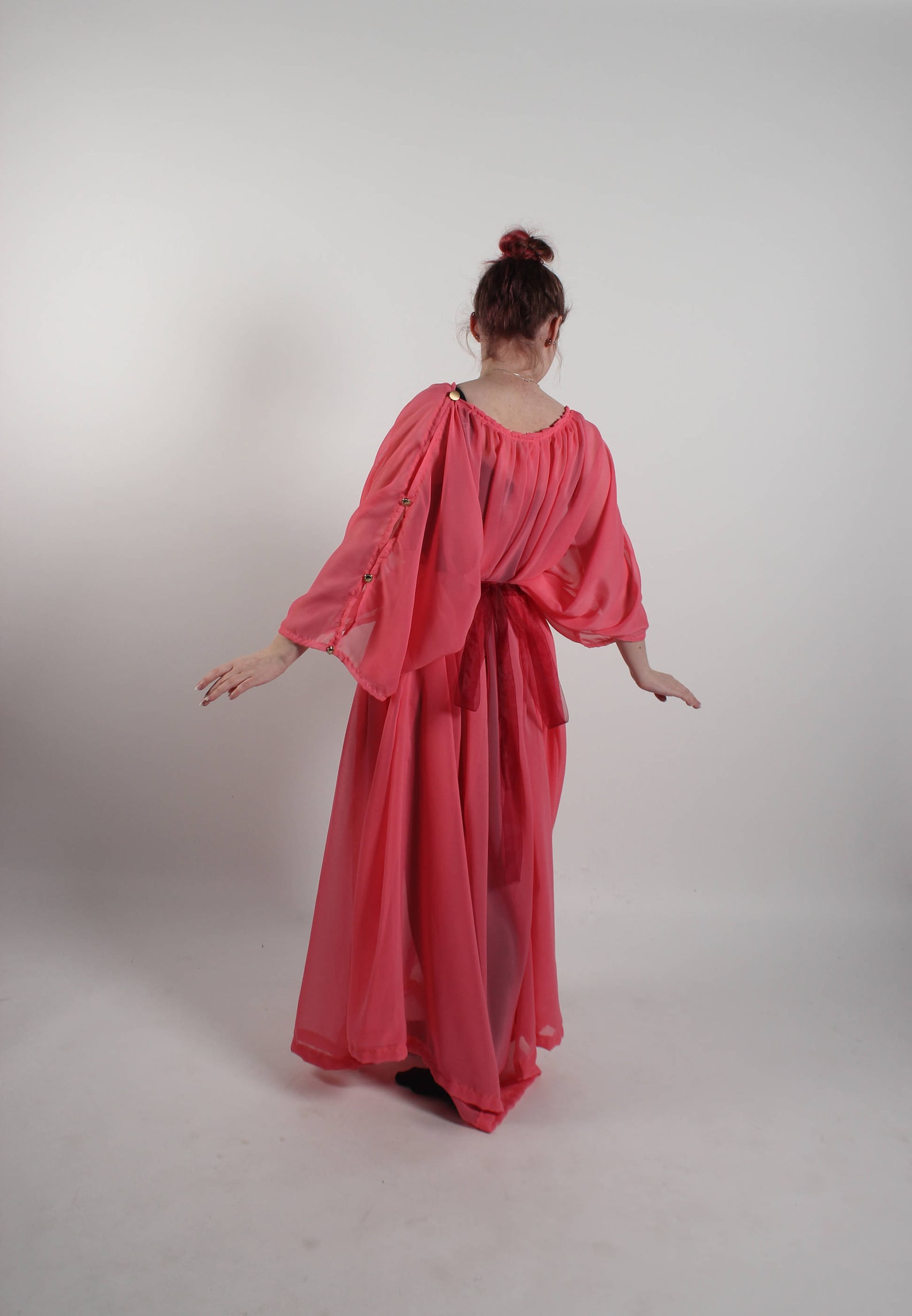 Ancient Greek Women Chiton Tunic In Pink Chiffon | Etsy