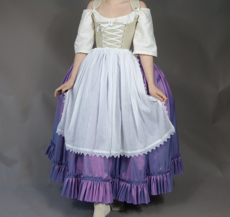 Lace Edged White Cotton 18th Century Inspired Apron - Etsy UK