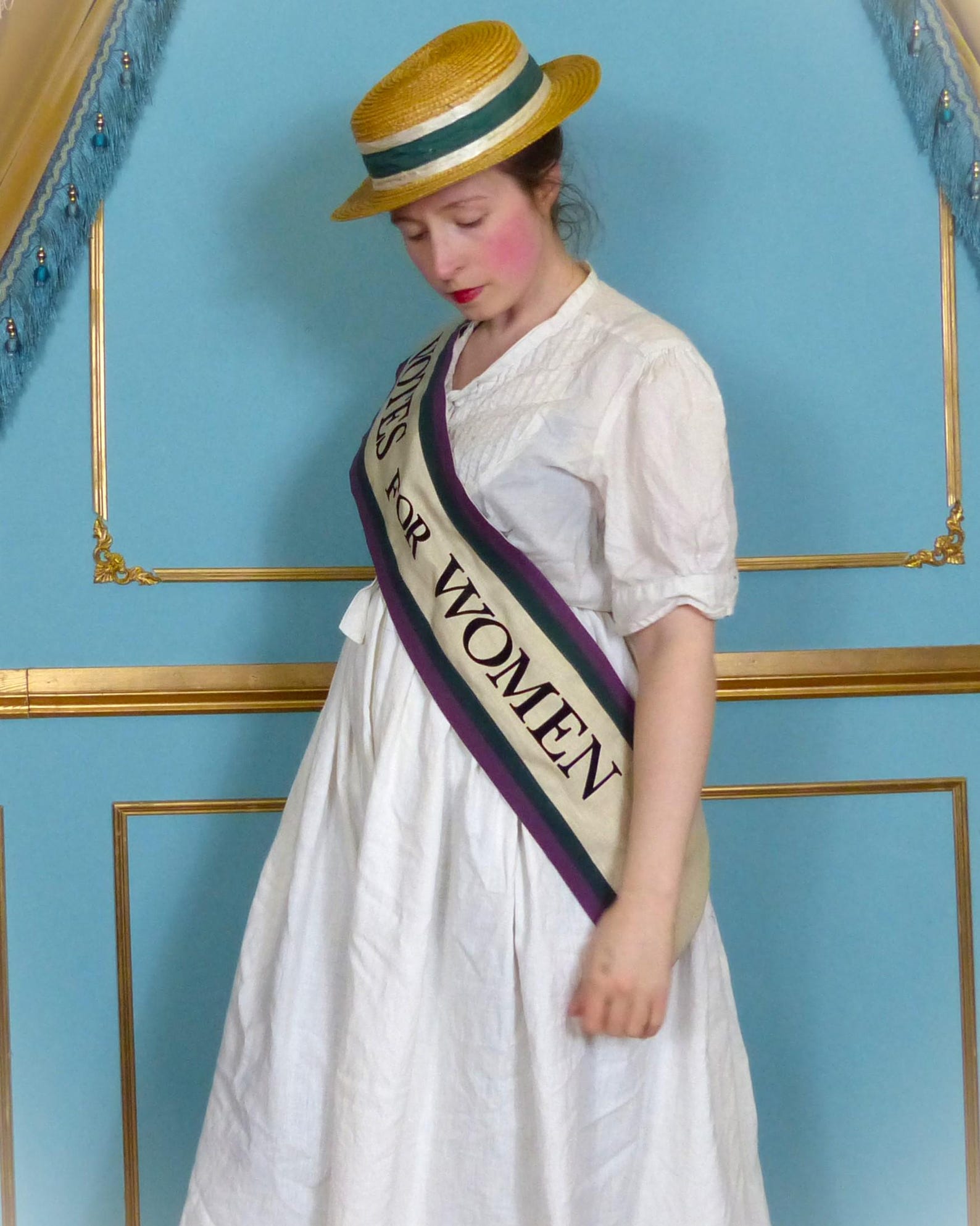 Two Striped Suffragette Protest Sash Votes for Women Edwardian 1920 ...