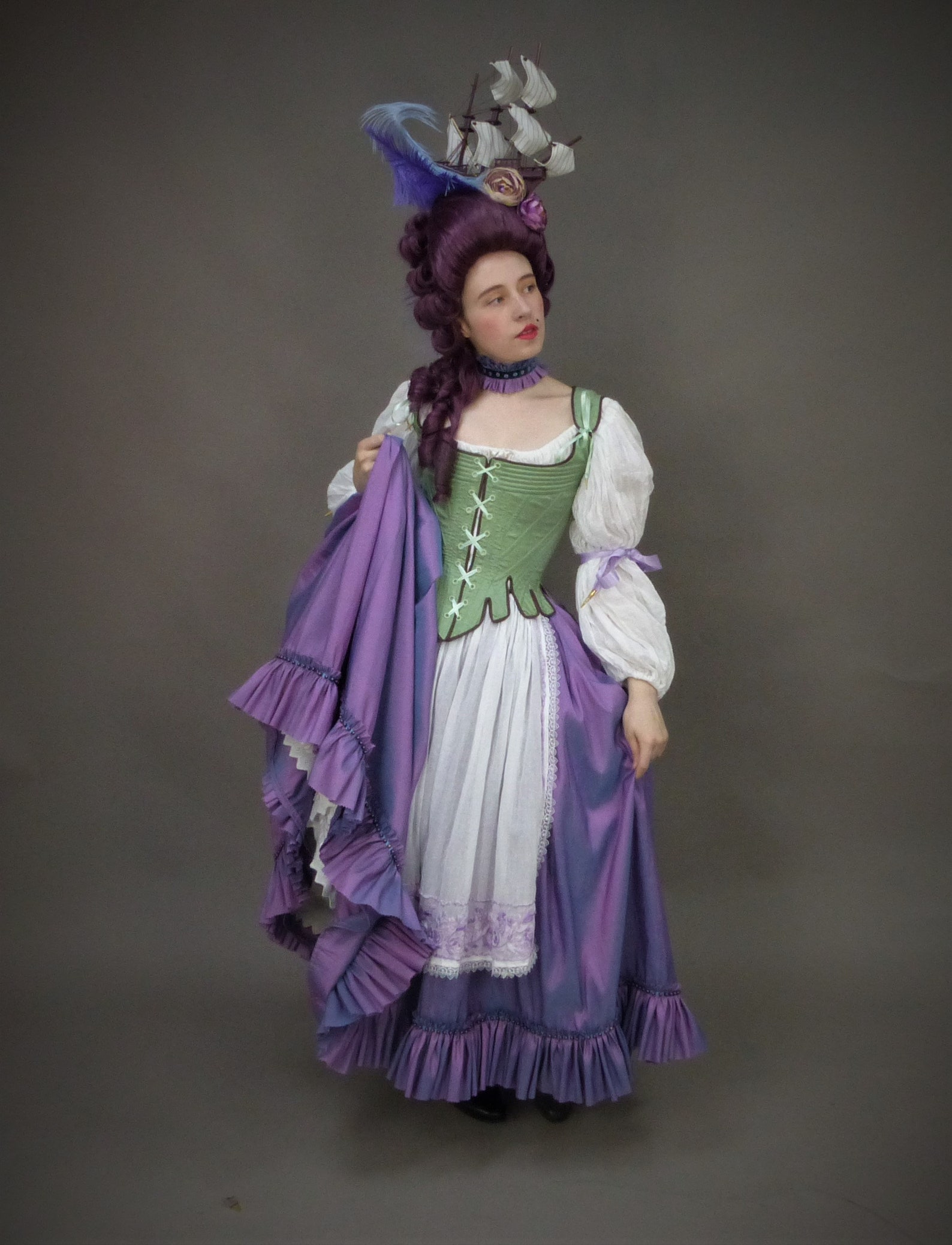 Custom Rococo Georgian Lady's Frivolous Carnival Masquerade Gown ...