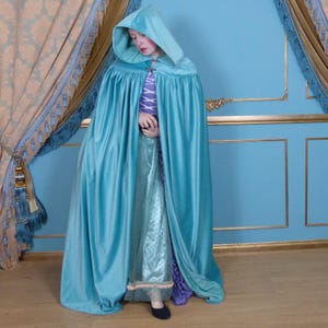 Italian Renaissance Hooded Velvet Ruffle Cloak Medieval Fantasy Costume ...