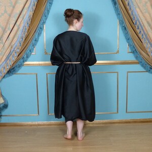 Ready to Ship Greek Tunic in Black Satin Fabric Ancient Greek Costume ...