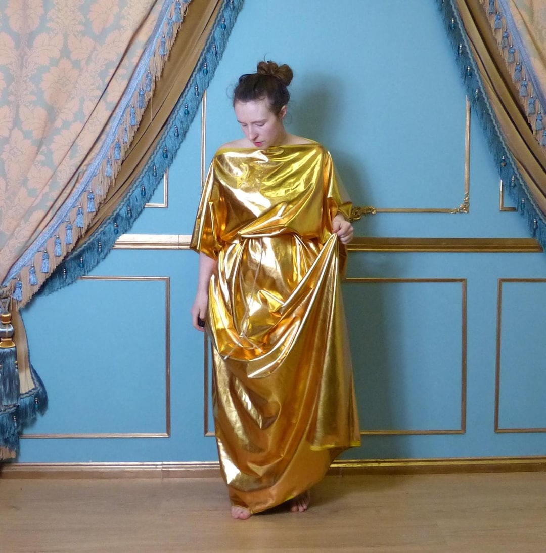 Ready to Ship Greek Tunic in Gold With Decorative Ancient Greek Costume ...