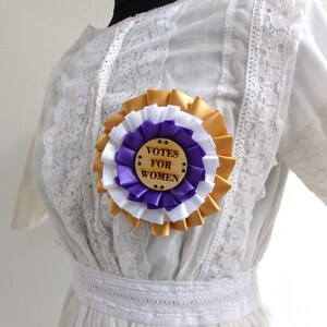 American Suffragette Ribbon Protest Brooch Back Rosette Votes of Women ...