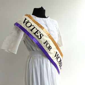 American Suffragette Protest Sash Votes of Women Edwardian 1920 Costume ...