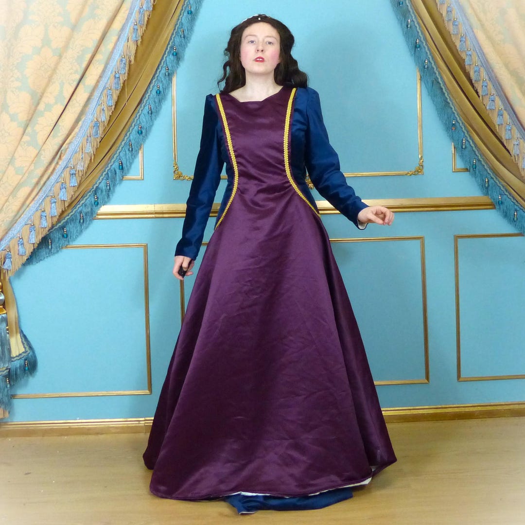 Ready to Ship Purple Satin Medieval 14th Century Women's Over Coat ...