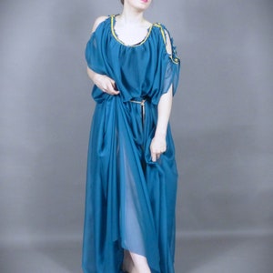Ancient Greek Women Chiton Trim Decorative Tunic in Chiffon Goddess ...