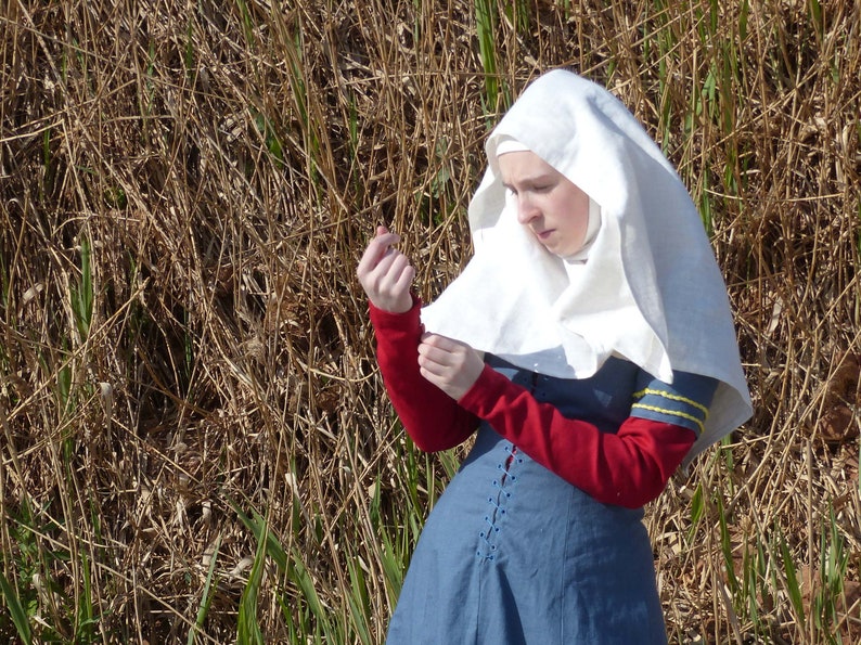 Womens Medieval Linen Wimple Headdress Veil Covering for - Etsy