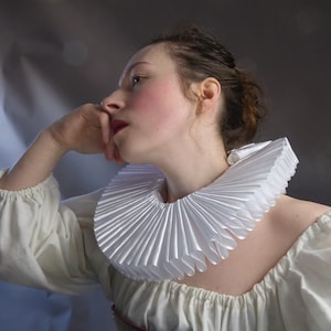 Satin Wide Ruffled Neck Ruff Tudor Inspired Historical Costume ...