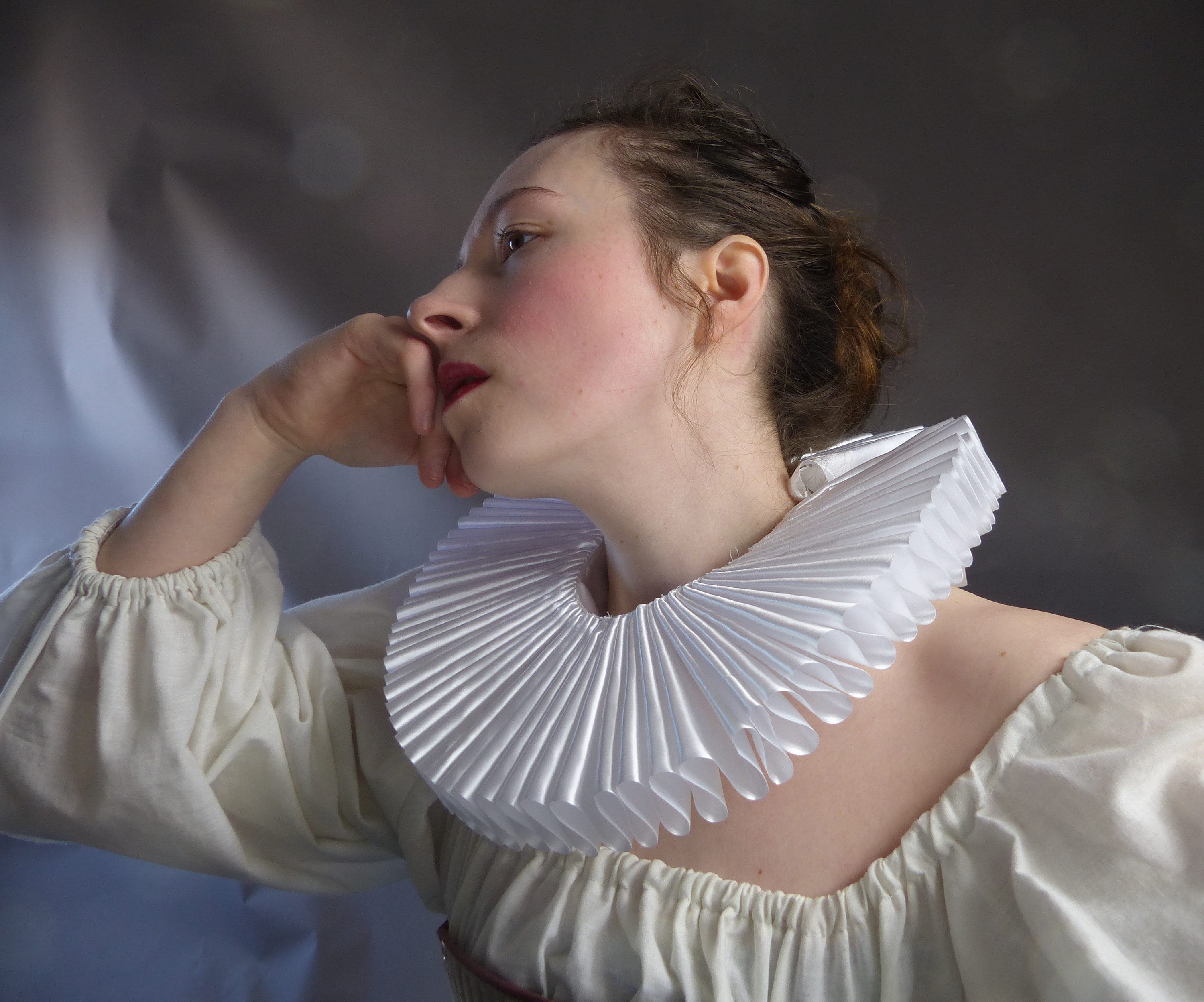 Satin Wide Ruffled Neck Ruff Tudor Inspired Historical Costume - Etsy UK