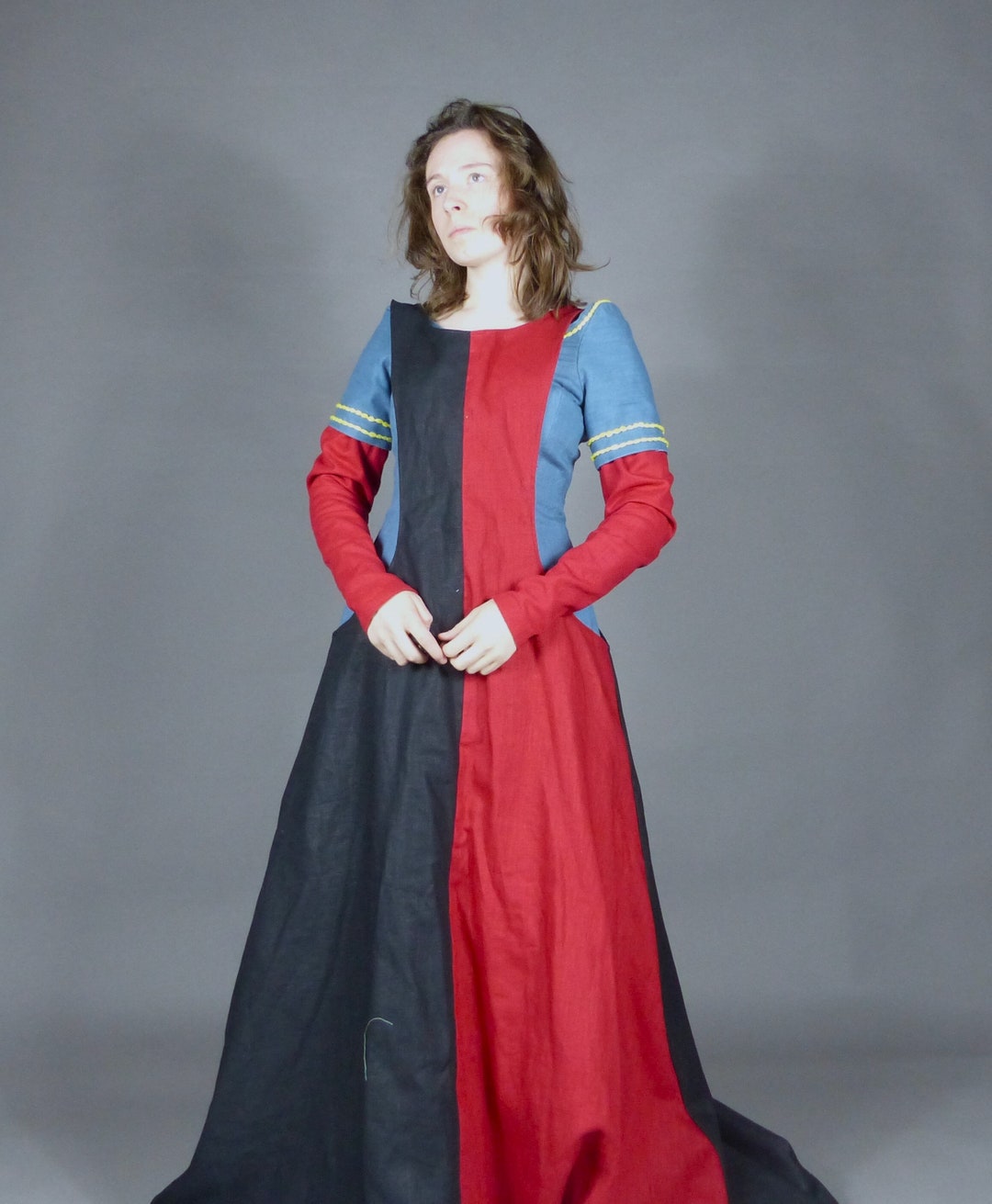 Two Colour Linen Medieval 14th Century Women's Over Coat Surcoat - Etsy UK