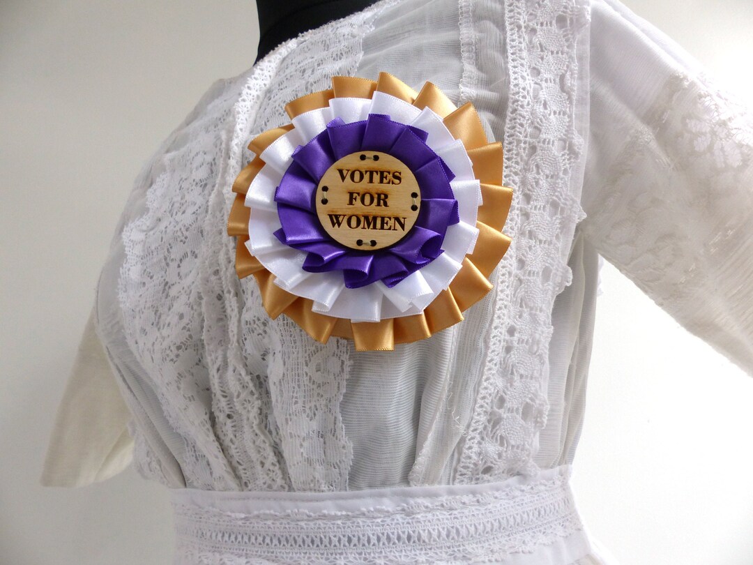 American Suffragette Ribbon Protest Brooch Back Rosette Votes - Etsy