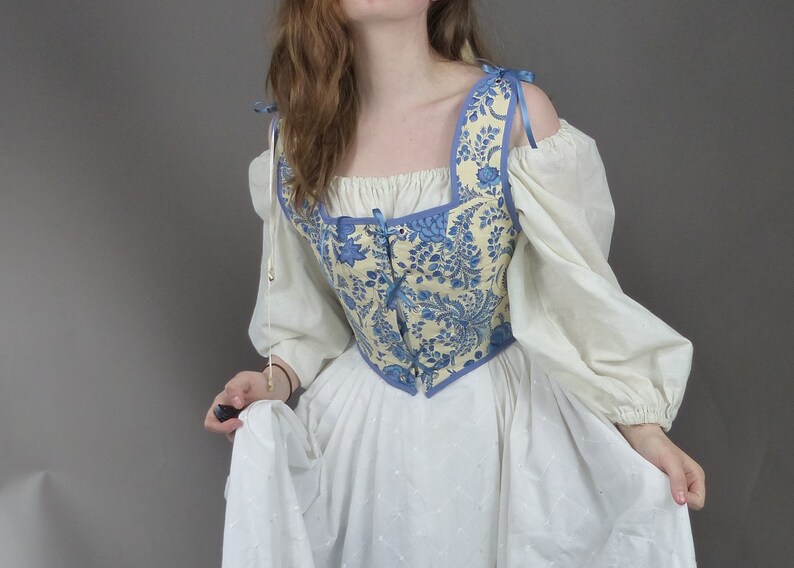 Historical Patterned Corset Renaissance Bodice Lace up Costume - Etsy