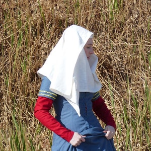 Women's Medieval Linen Wimple Headdress Veil Covering for Re-enactment ...