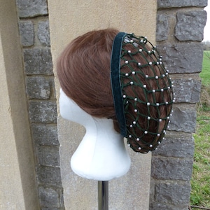 Renaissance Beaded Pearl Lady Hair Net Snood Historic Costume Head Wear ...
