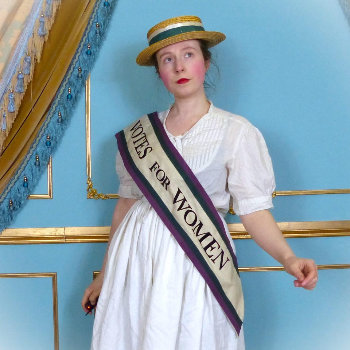 Two Striped Suffragette Protest Sash Votes for Women Edwardian 1920 ...