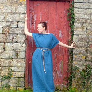 Womens Greek Cotton Gauze Tunic Ancient World Peplos Chiton Historical ...