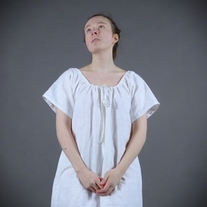 White 18th Century Linen Chemise Rococo Shift Dress Historical ...