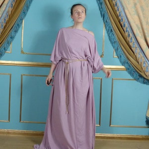Ready to Ship Greek Tunic in Purple Cotton Ancient Greek Costume Chiton ...