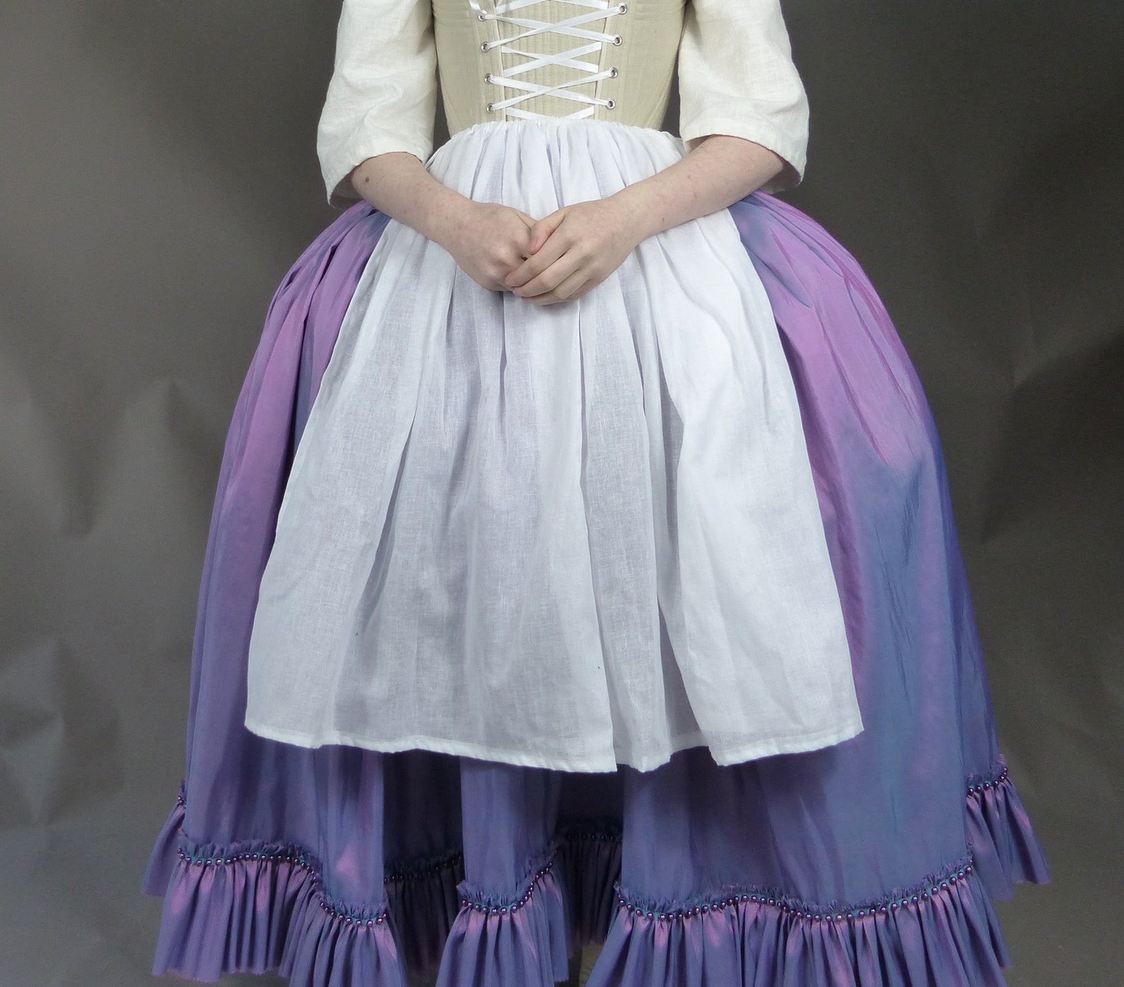 White Cotton 18th Century Inspired Apron | Etsy