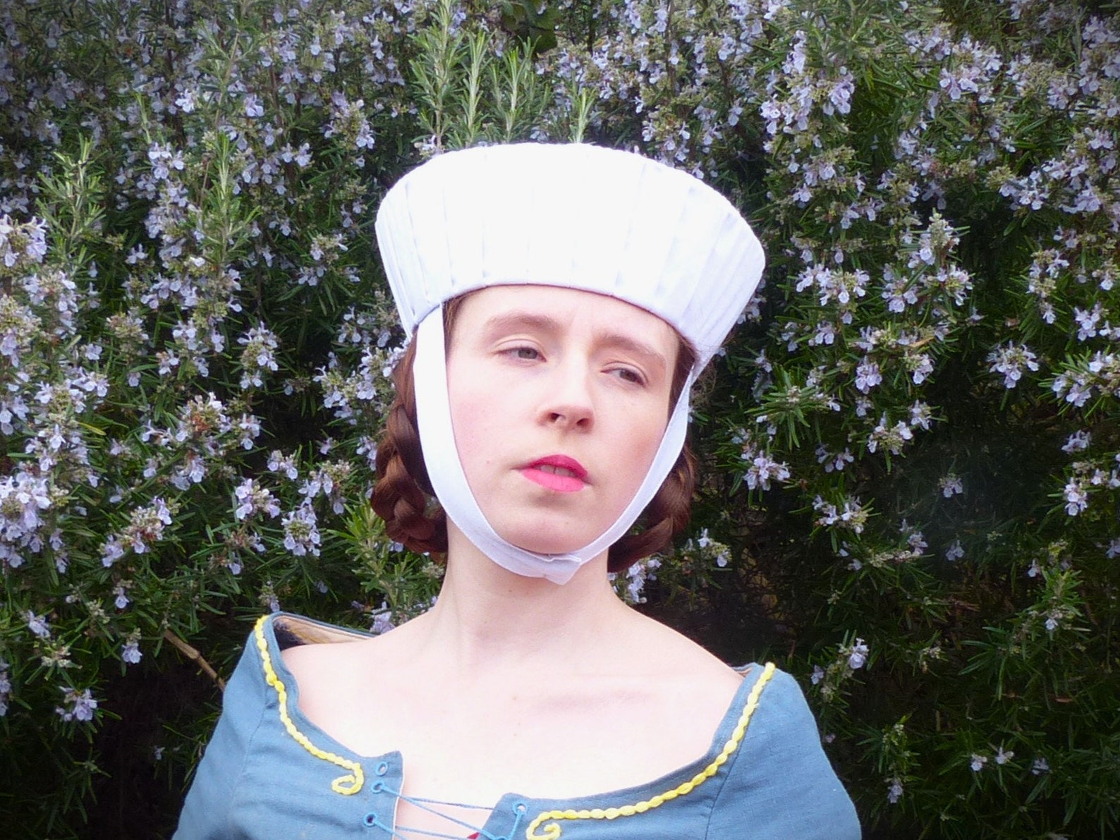 Medieval Peasants Cream Pleated Torque Costume Headdress Historical Re ...