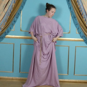 Ready to Ship Greek Tunic in Purple Cotton Ancient Greek Costume Chiton ...