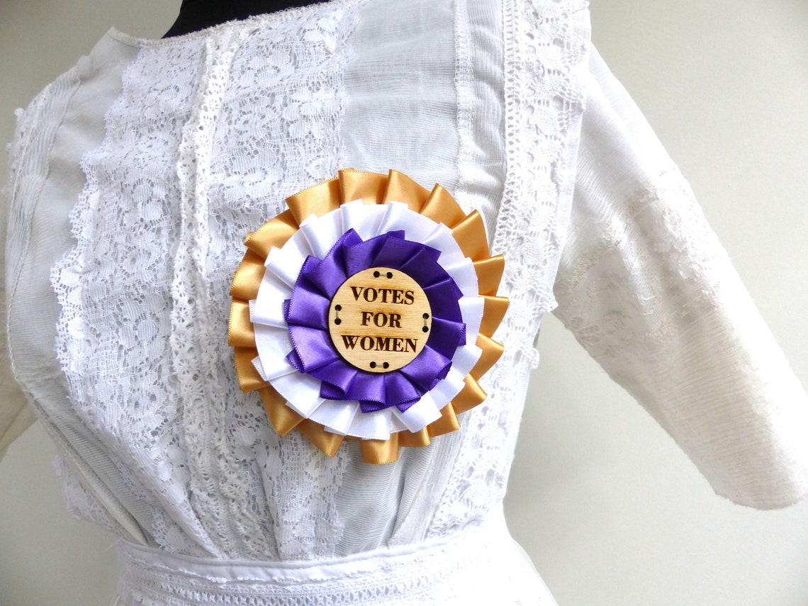 American Suffragette Ribbon Protest Brooch Back Rosette Votes - Etsy