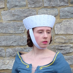 Medieval Peasants Cream Pleated Torque Costume Headdress Historical Re ...